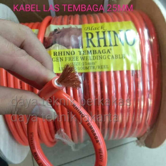 Jual kabel las ful tembaga 25mm rhino tembaga / welding cable tembaga ...