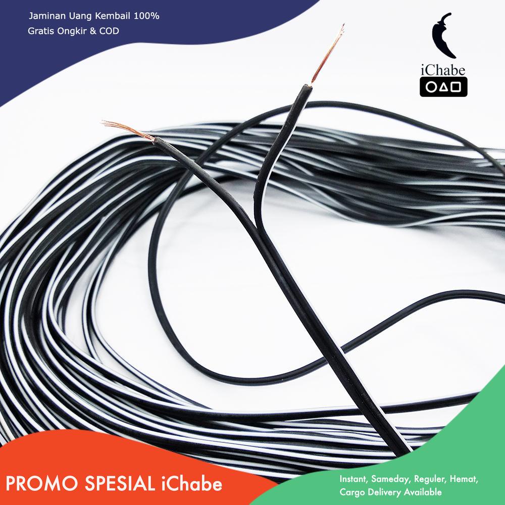 Jual (Bisa COD) BE PER METER Kabel Serabut 2x18 Electron Twin Round Isi 2 Hitam Putih | Shopee ...
