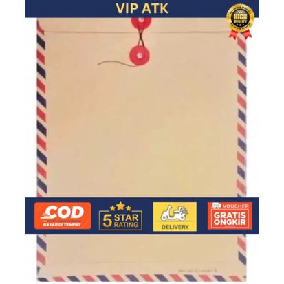 Jual AMPLOP COKLAT FOLIO TALI AIR MAIL 310 25x35cm [PACK] | Shopee ...