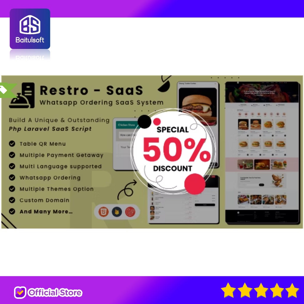 Jual SOURCE CODE APLIKASI RESTRO SAAS - MULTI RESTAURANT ONLINE WHATSAPP FOOD ORDERING SYSTEM ...