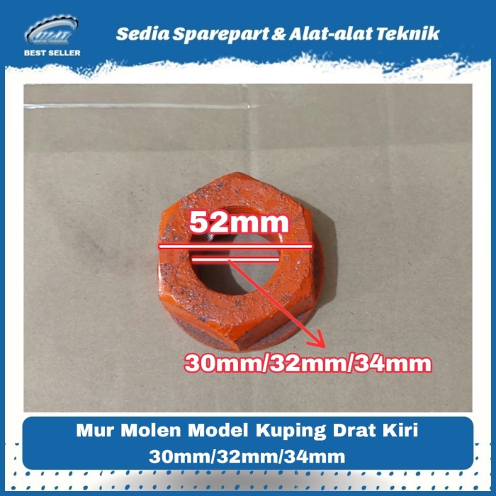 Jual Mur Molen Semen Drat Kiri 30mm 32mm 34mm model kuping | Shopee ...
