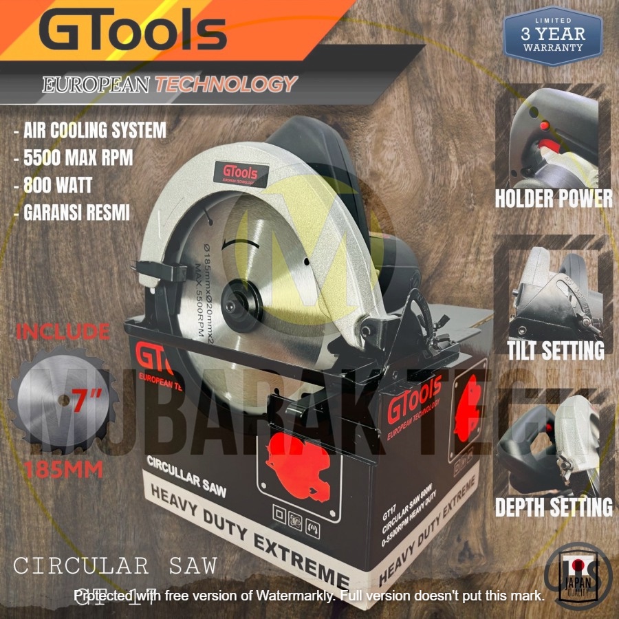 Jual Mesin Sirkel CIrcular Saw GTools GT17 800W 7 Inch Sangat Presisi | Shopee Indonesia