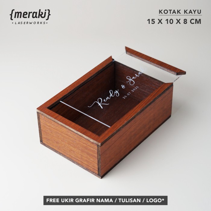 Jual Kotak Kayu Akrilik 15x10x8 Slide / Wooden Box Acrylic Custom ...