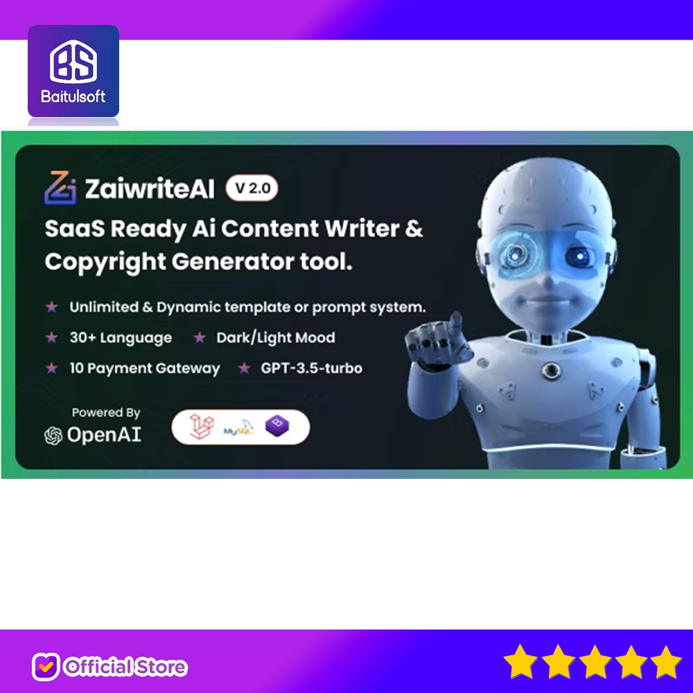 Jual SOURCE CODE APLIKASI ZAIWRITEAI - AI CONTENT WRITER & COPYRIGHT ...