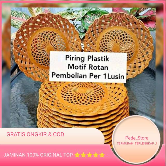 Jual Piring Anyaman Rotan Plastik isi 12pcs | Shopee Indonesia