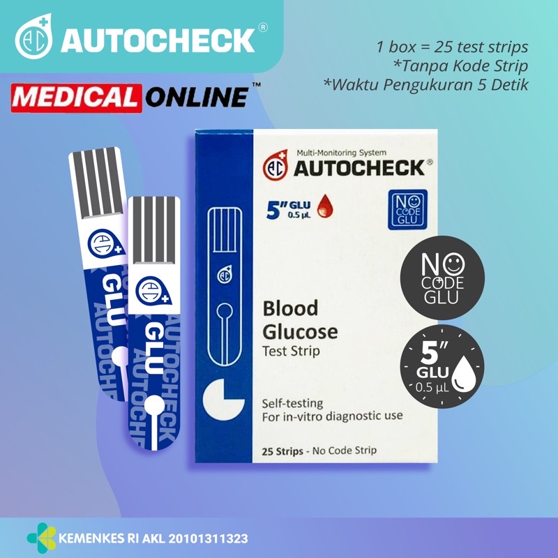 Jual AUTOCHECK GULA DARAH AUTOCHECK GLUCOSE ISI 25 PER BOX MEDICAL ...