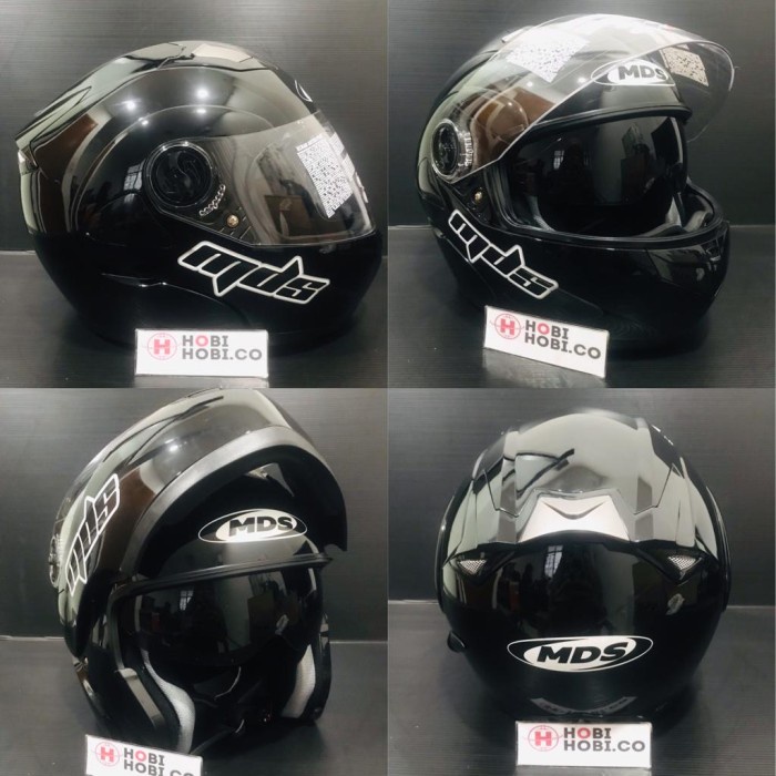 Jual HELM MDS PRO RIDER SOLID POLOS BLACK MDS MODULAR - L | Shopee ...