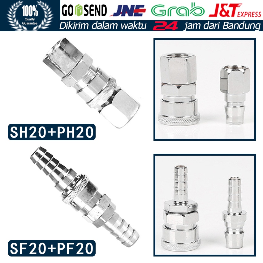 Jual Quick Coupler / Sambungan Selang Angin / Spray Gun Kompresor Coupler SF20#+PF20# / PH20 ...