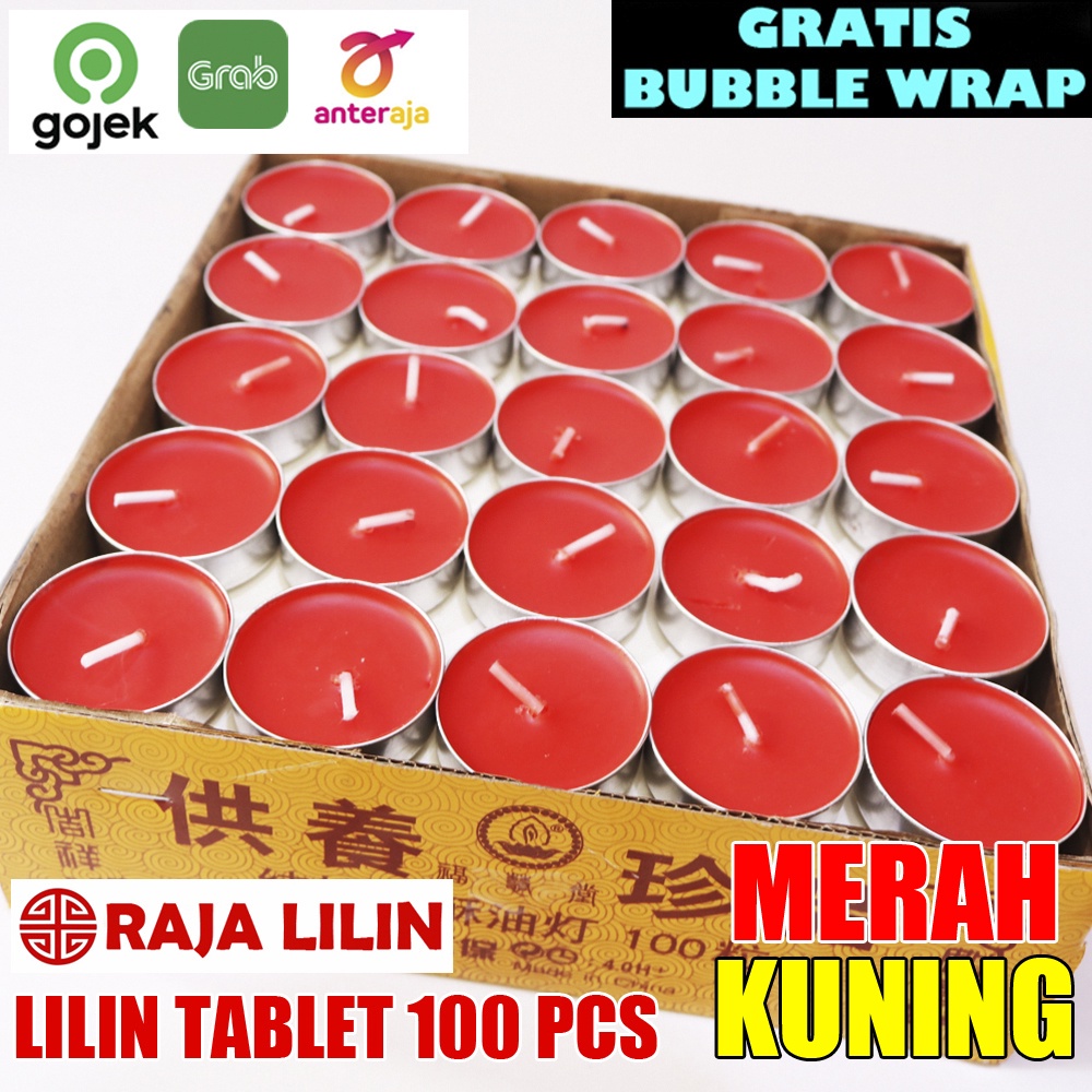 Jual spcl- Lilin Tablet Tealight 4 jam 100 pcs Lilin Refill Lilin Puja ...