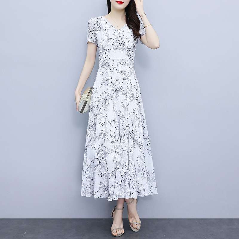 Jual FAN Gaun Sifon Ukuran Besar Korea Baru 2024/dress panjang wanita ...
