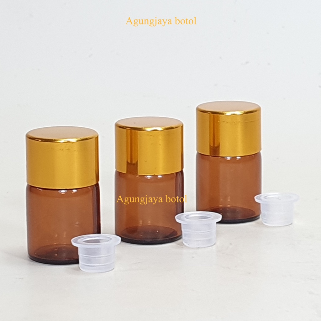 Jual Botol Kaca Mini 2 Ml Tabung Amber / Botol Kaca / Botol Kaca Parfum ...
