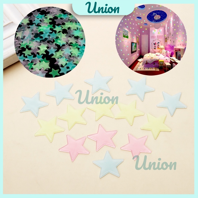 Jual Union-100Pcs Stiker Bintang / Stars Snows Stiker Dinding Menyala ...
