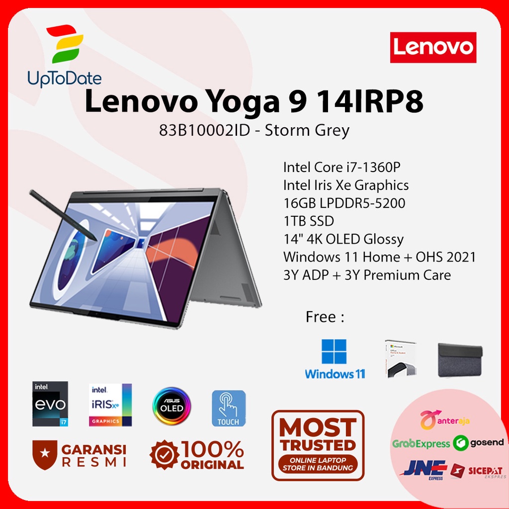 Jual Lenovo Yoga 9 14IRP8 02ID Core i7-1360P 16GB 1TB 14" W11+OHS21 ...