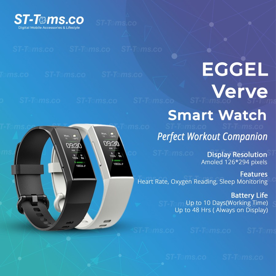 Jual Eggel Verve Amoled Always on Heart Rate Oxygen Reading Smartwatch ...