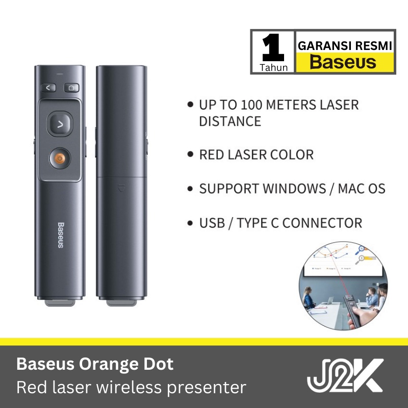 Jual BASEUS Pointer Wireless Presenter Orange Dot Red Laser - ACFYB ...