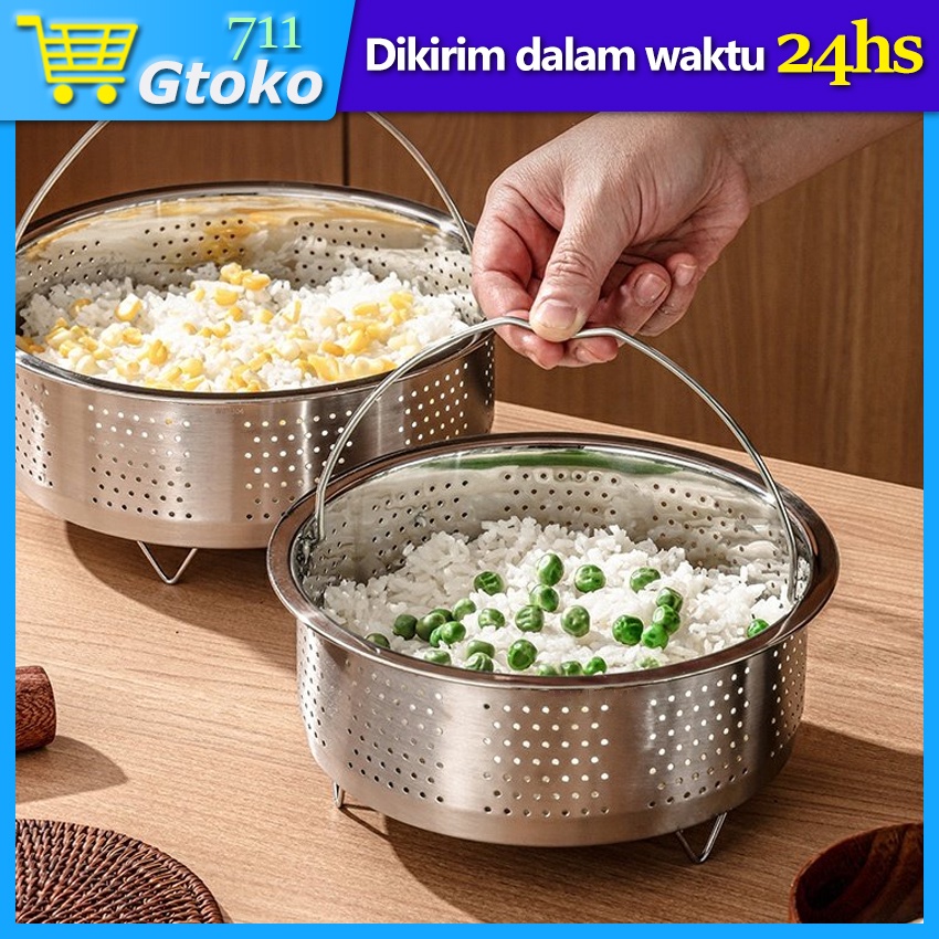 Jual Tatakan Kukusan Nasi Stainless Steel Keranjang Wadah Kukus Makanan ...