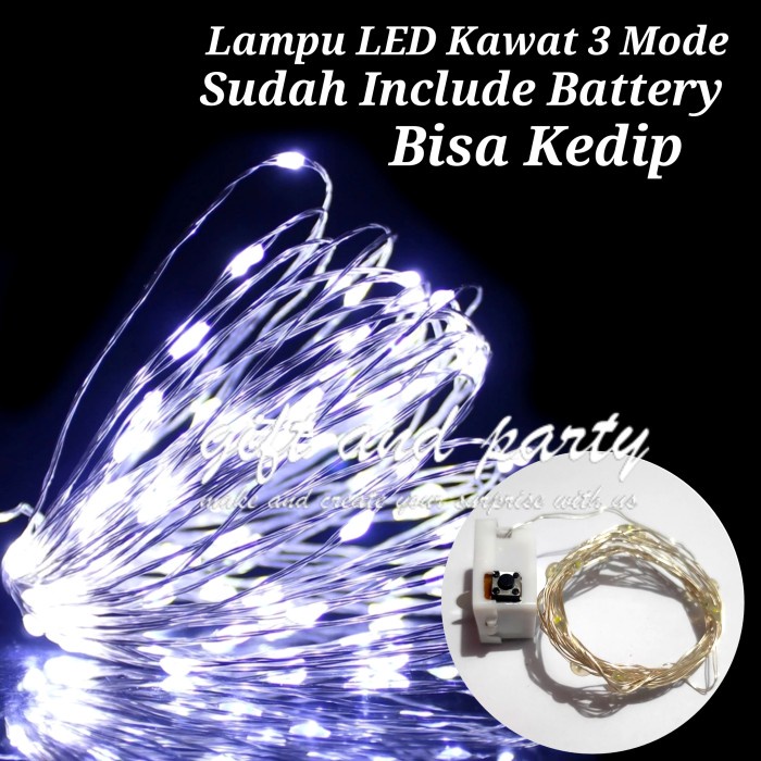 Jual Lampu LED Kawat White / Lampu Hias LED Baterai / Lampu Tumblr ...