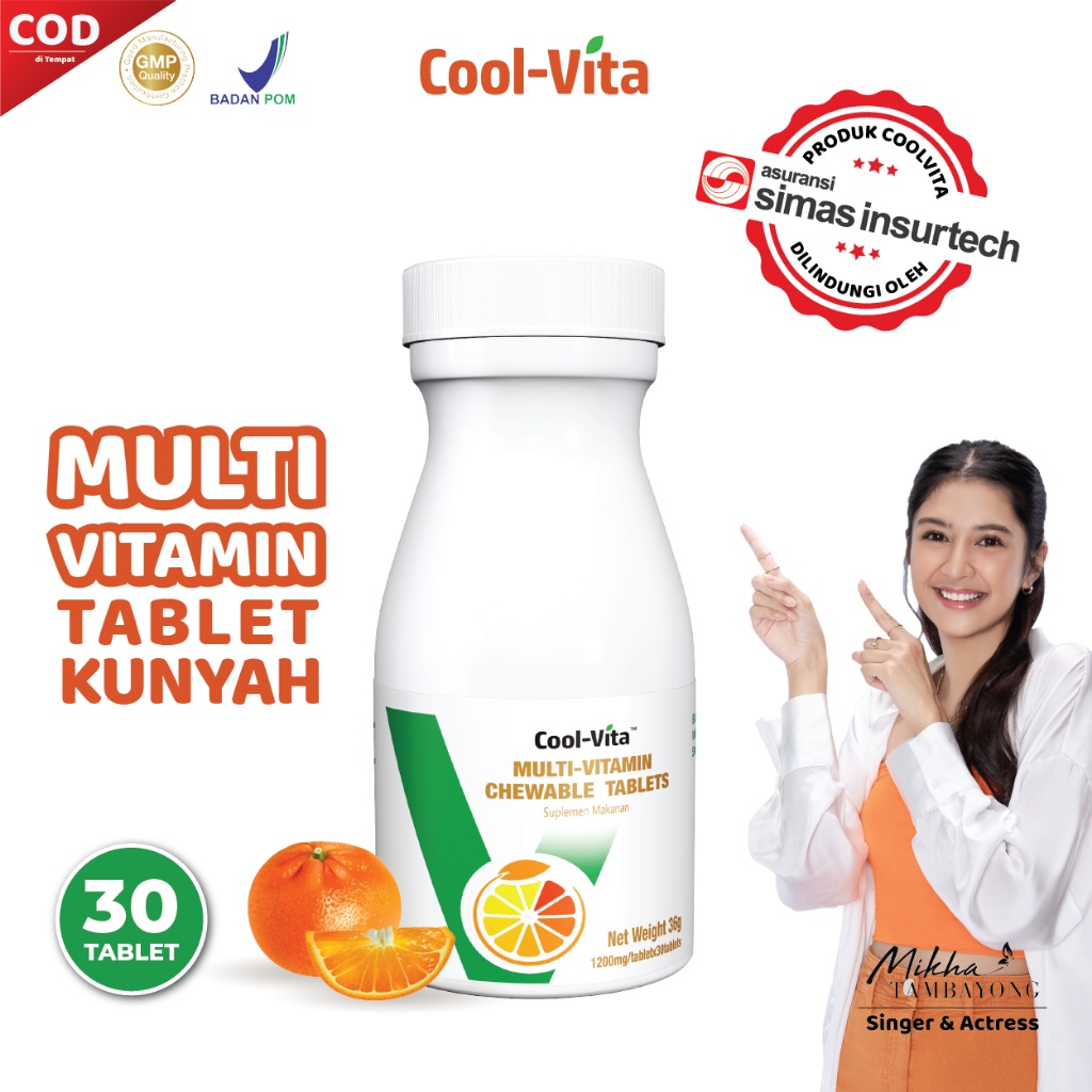 Jual [LIVE] Cool-Vita MultiVitamin Chewable (Kunyah) Suplemen Makanan ...