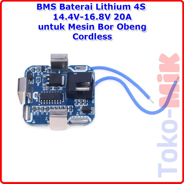 Jual BMS 4S 20A 14.8V 16.8V Baterai Li-ion Lithium 18650 Bor Obeng ...