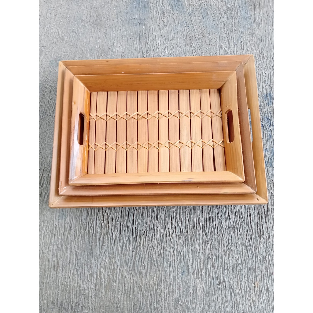 Jual TERURAH (A07 )Nampan Bambu tray S,M,L |Baki Serving Tray | Wadah ...