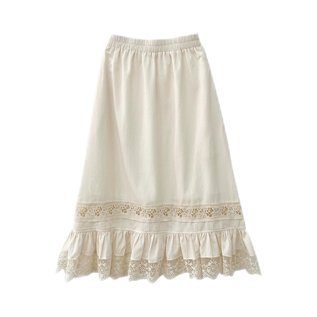 Jual [ COD ] Aroana Sheing rok panjang wanita renda garam a-line renda ...