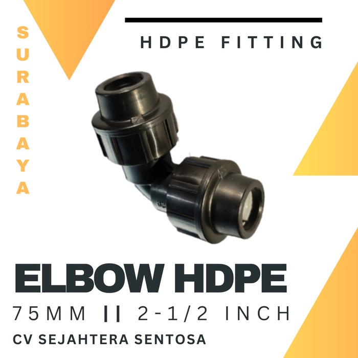 Jual Elbow Keni 90 HDPE 75mm 2 1/2" Compression Fitting Knee Sambungan ...