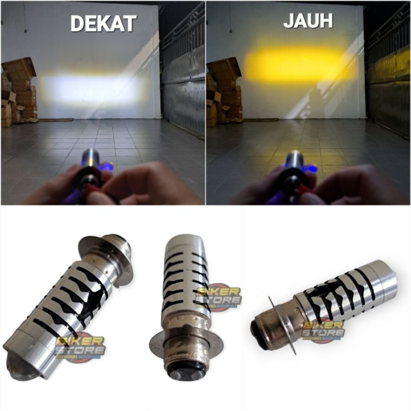 Jual Lampu Led Depan H6 Laser 2 Warna Plus Senja Biru Motor Matic & Bebek | Shopee Indonesia