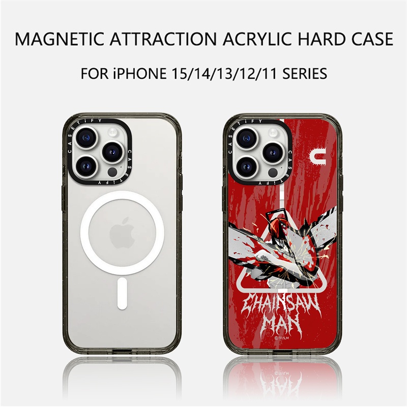 Jual CASETiFY X Chainsaw Man Magnetic suction Black Edge Clear Sideband ...