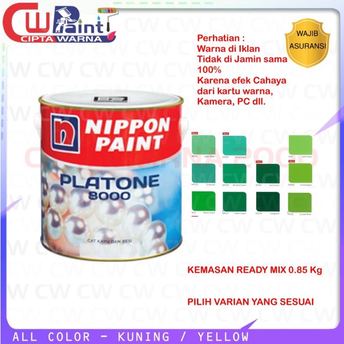 Jual Nippon Paint Cat Kayu Besi Platone 8000 Hijau Green 0.85 Kg Liter ...