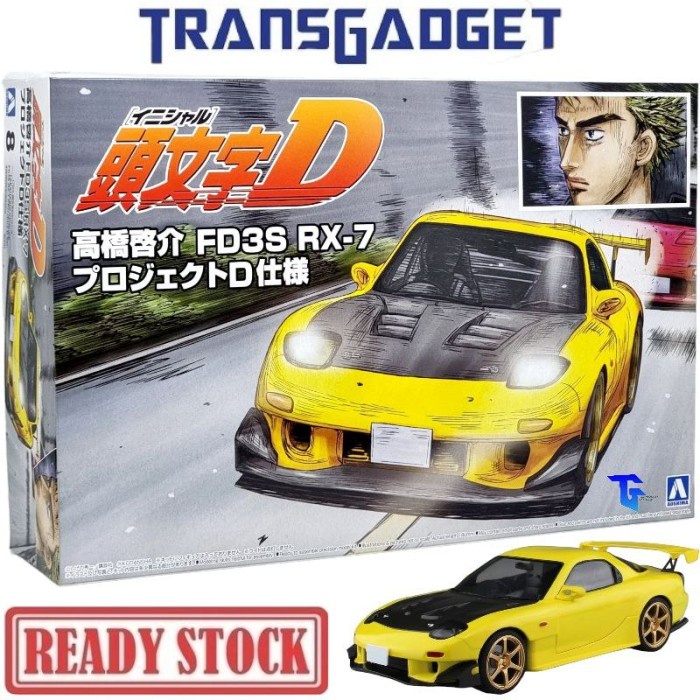 Jual AOSHIMA 1/24 Initial D Keisuke Takahashi Mazda FD3S RX-7 Project D Specifications Plamo ...