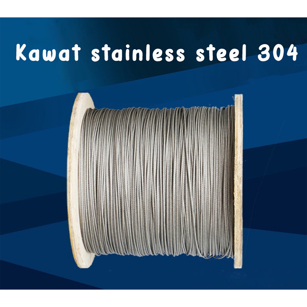 Jual Kawat Sling Stainless Wire Rope Kawat Seling Stainless Steel 304 | Shopee Indonesia