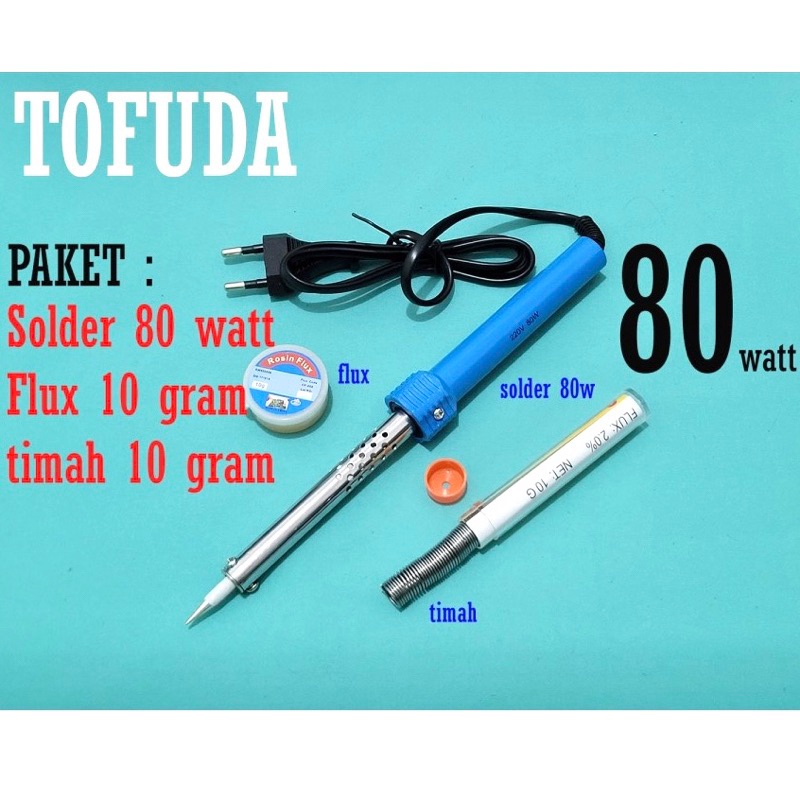 Jual PAKET SOLDER TOFUDA 80W 80 WATT PREMIUM BONUS TIMAH DAN FLUX ...