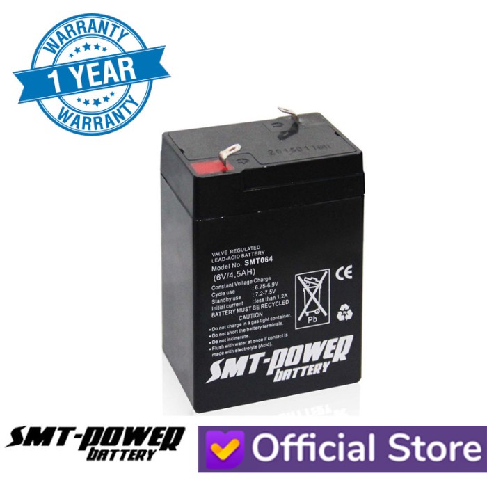 Jual Battery Kering / Beterai UPS / Aki Kering UPS SMT 6V 4.5AH ...