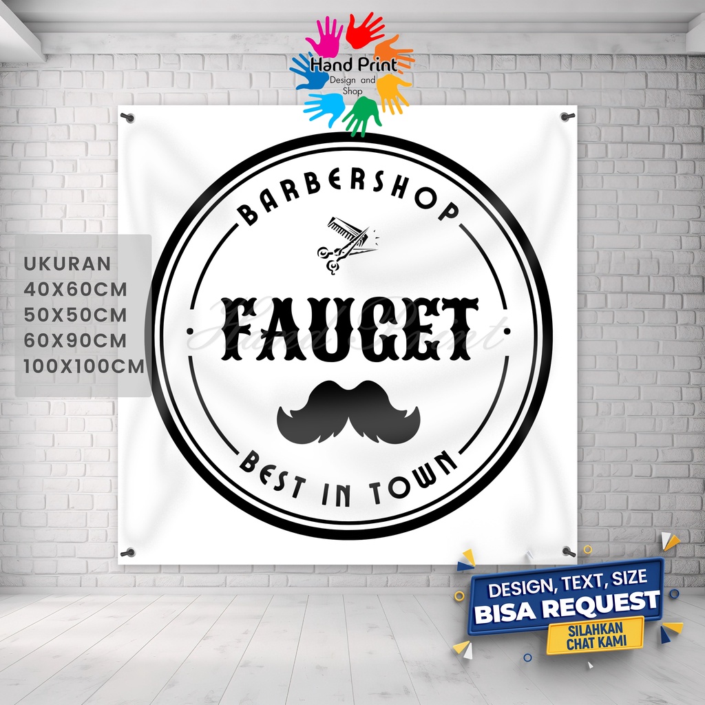 Jual Spanduk Banner MMT Vintage Barbershop Pangkas Rambut Cukur Rambut ...