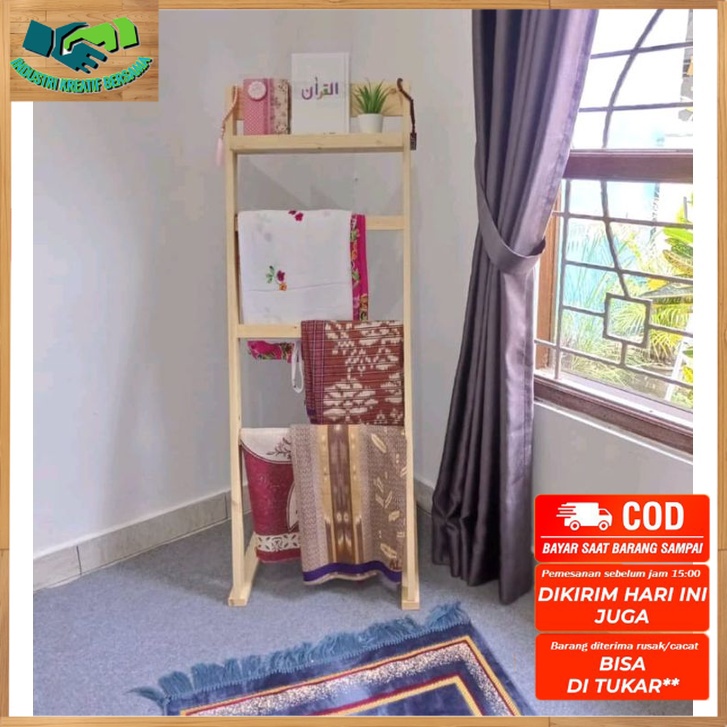 Jual Rak Mukenah Dan Sajadah Furniture Peralatan Sholat Stand Berdiri ...
