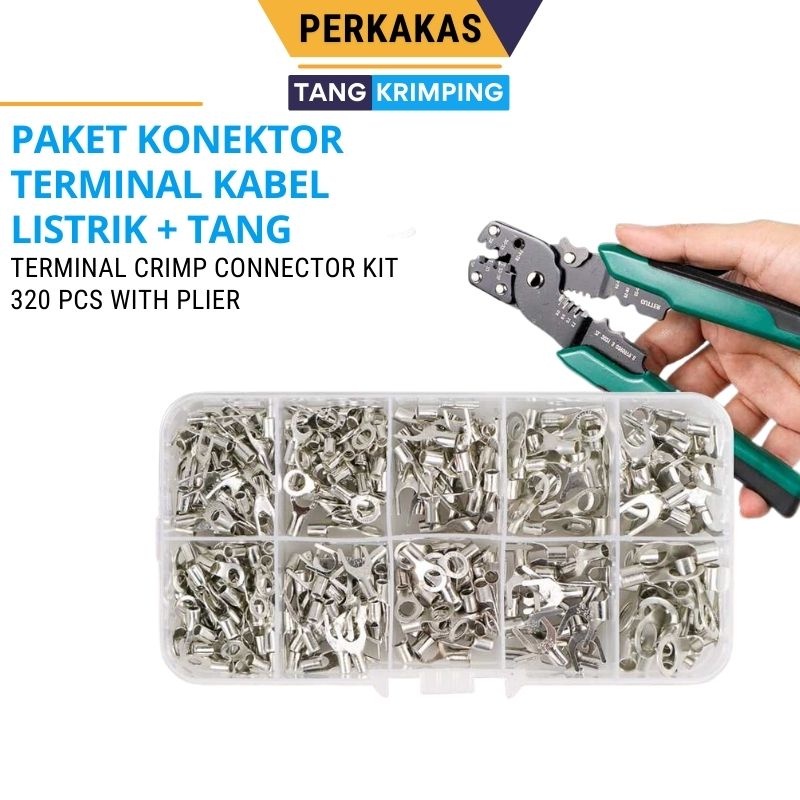 Jual Paket Sambungan Kabel Listrik dengan Alat Crimp dan Tang 320 PCS ...