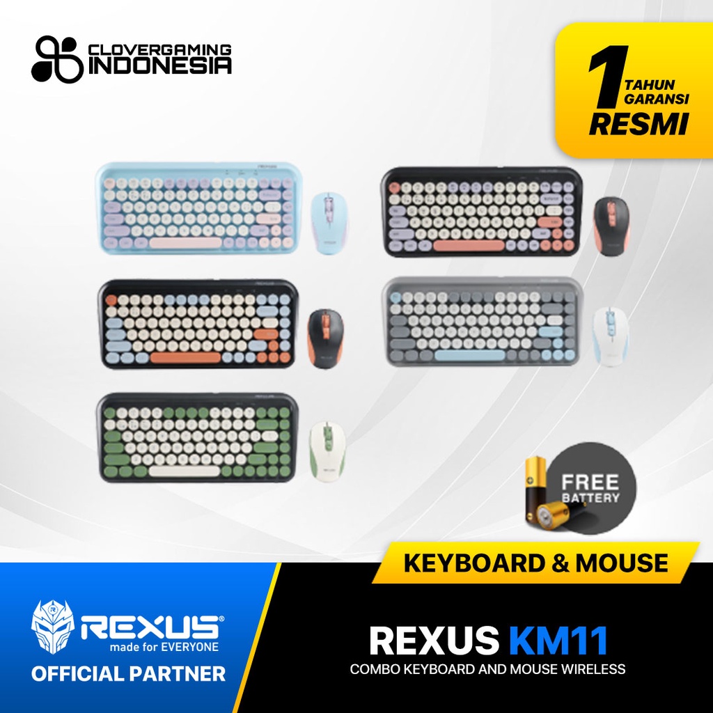 Jual Rexus KM11 Wireless Keyboard Mouse Combo Bluetooth Dual Connection ...