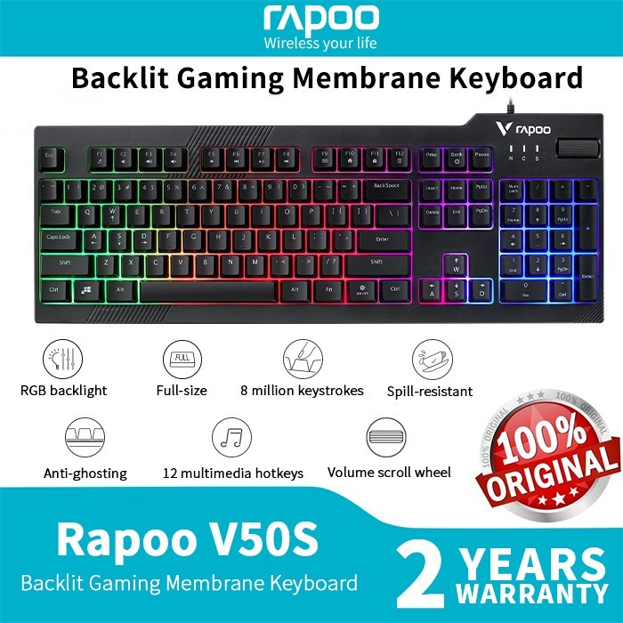 Jual Rapoo VPRO V50S - V-50S Backlit Gaming Keyboard | Shopee Indonesia
