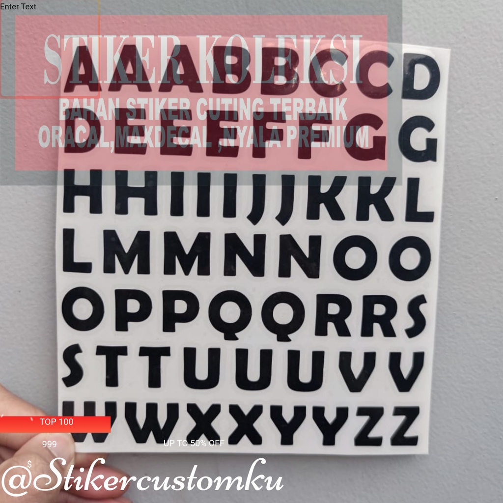 Jual Stiker Cutting Abjad Sticker Abjad Sticker Cutting Balon PVC Mini ...
