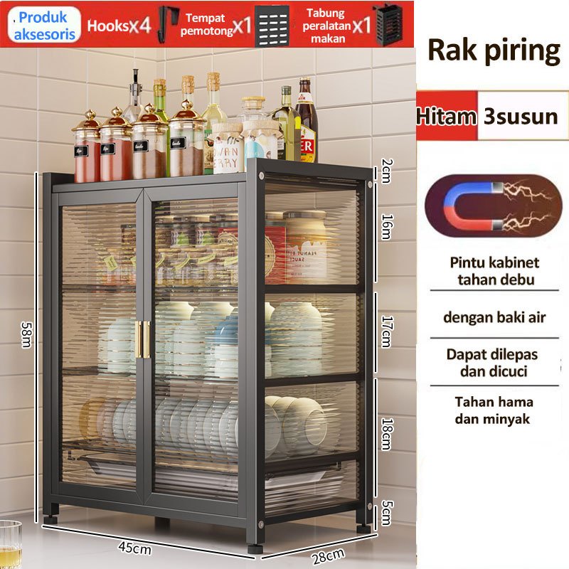 Jual Rak Piring Tertutup Stainless Lemari Piring Tertutup Tebal ...