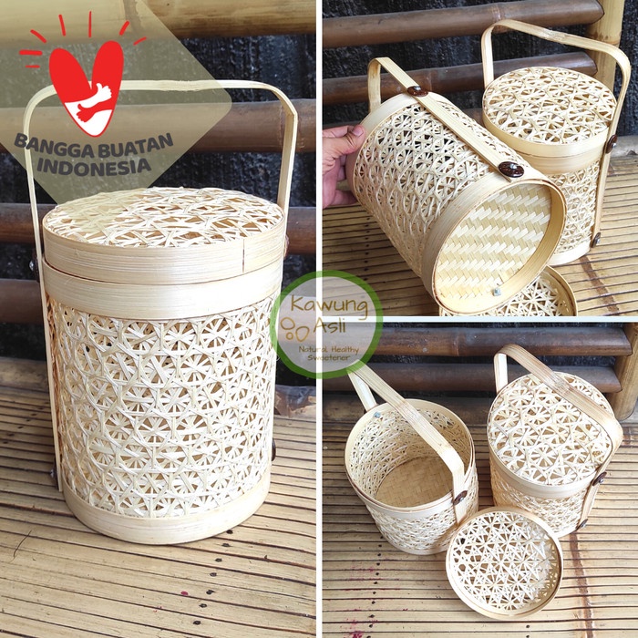 Jual Toples Keranjang Rantang Terawang Anyaman Bambu Hampers Hantaran Mahar - Hexagon | Shopee ...