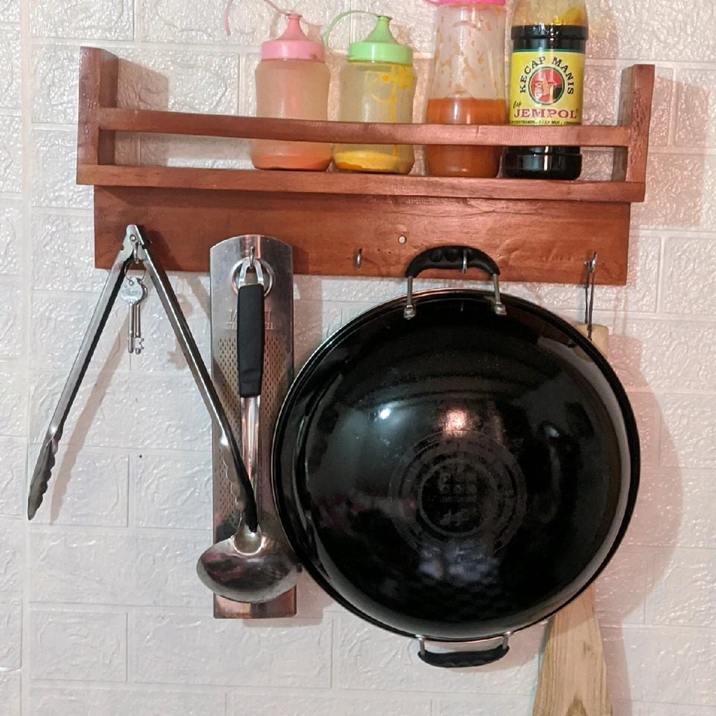 Jual RAK BUMBU TEMPEL DINDING, RAK DINDING KAYU MINIMALIS RAK BUMBU ...