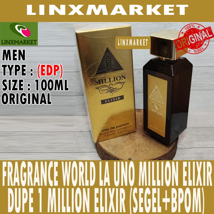 Jual FW FRAGRANCE WORLD LAUNO / LA UNO MILLION ELIXIR MEN EDP 100ML (BPOM) | Shopee Indonesia