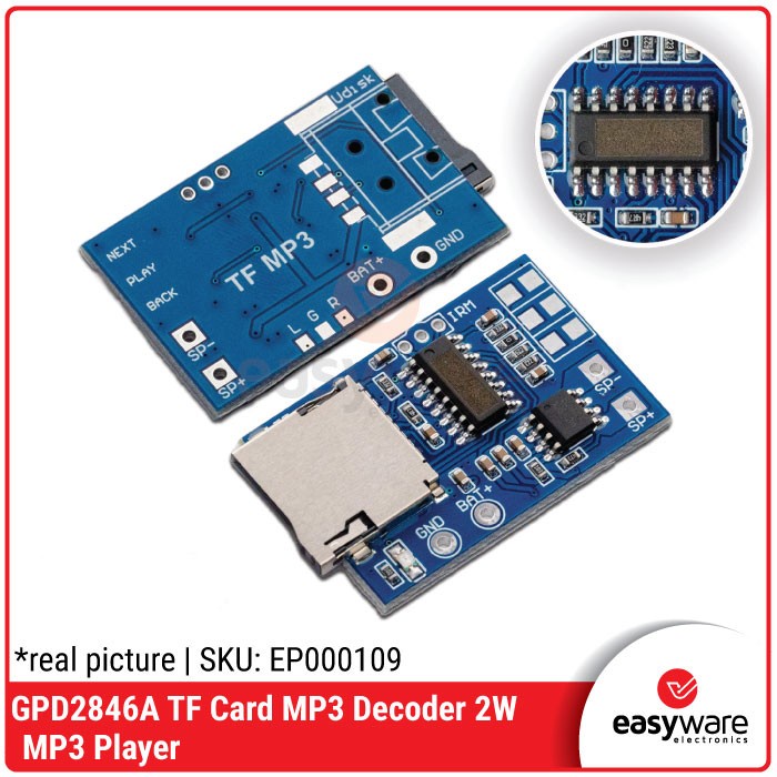 Jual GPD2846A TF Card MP3 Decoder Board 2W Amplifier module like ...