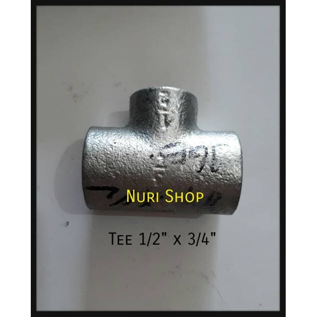 Jual TEE BESI GALVANIS 1/2" X 3/4" | Shopee Indonesia