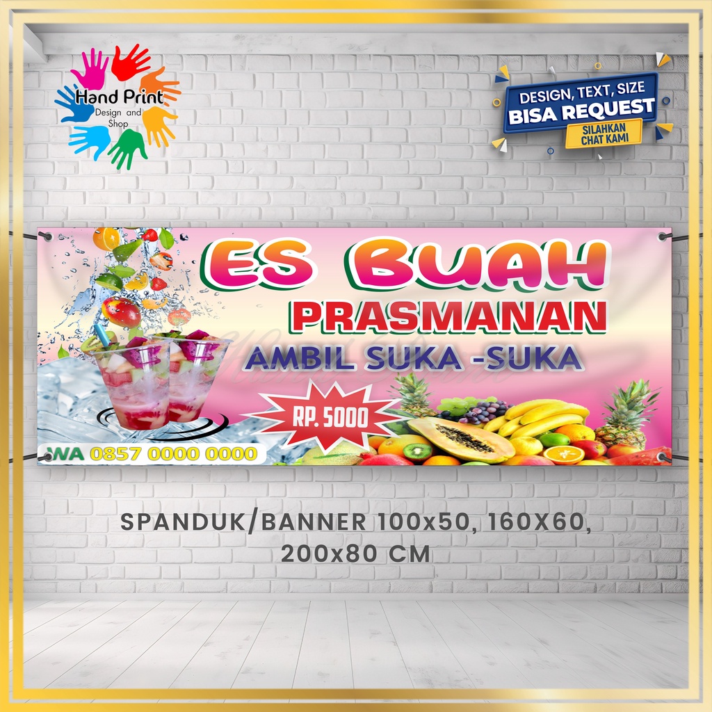 Jual Cetak SPANDUK / BANNER MMT Jus Buah Es Jagung Hawai Nutrisari Sop ...