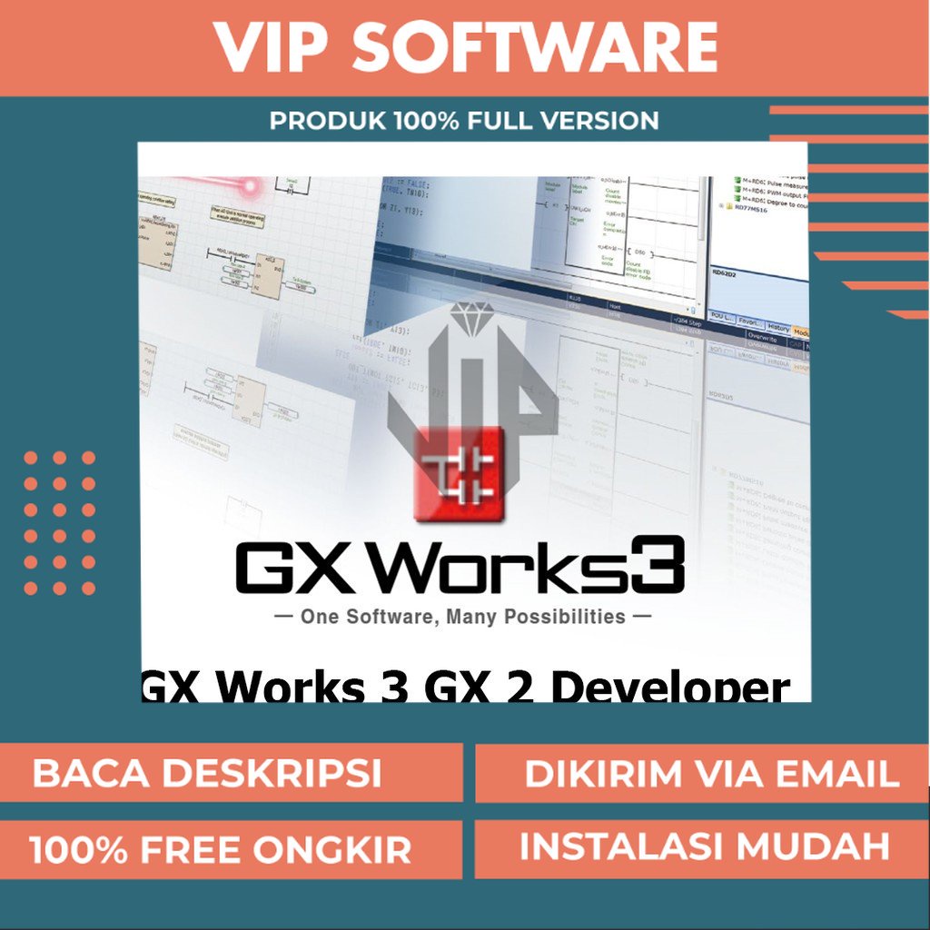 Jual Software GX Works 3 GX 2 Developer 8 PLC Mitsubishi GT Designer 3 ... Jual Software GX Works 3 GX 2 Developer 8 PLC Mitsubishi GT Designer 3 ...