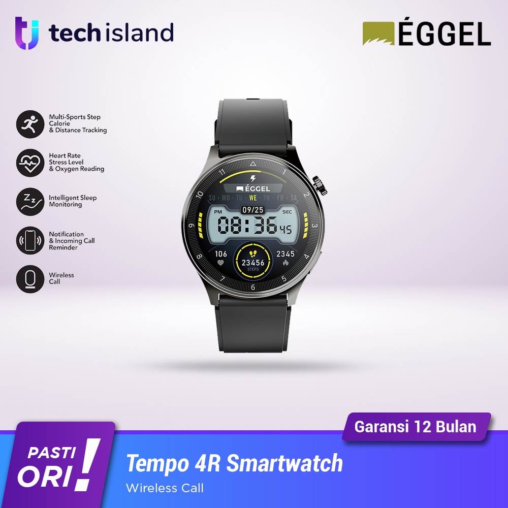 Jual Eggel Tempo 4R Smartwatch Smartband Wireless Call HD Display Heart ...