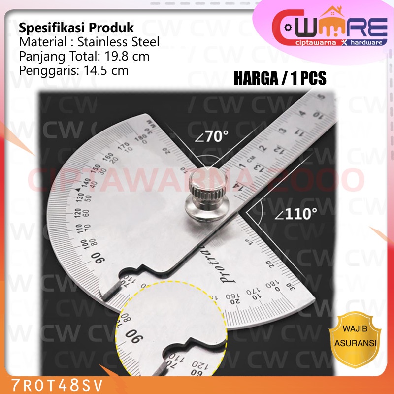Jual Alat Ukur Pengukur Sudut Penggaris Busur Derajat Protractor - BDB ...
