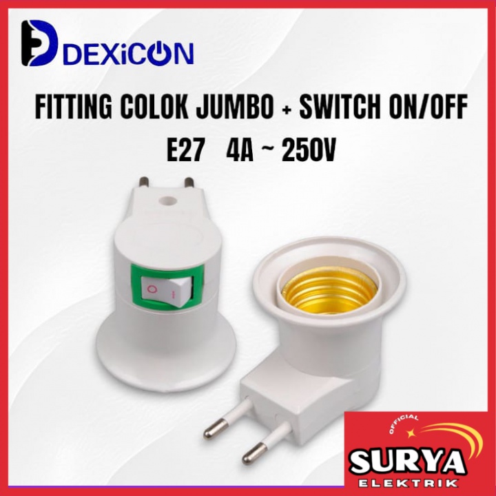 Jual Fitting Colok Lampu Bohlam DEXICON Colok Jumbo Portable Switch ...